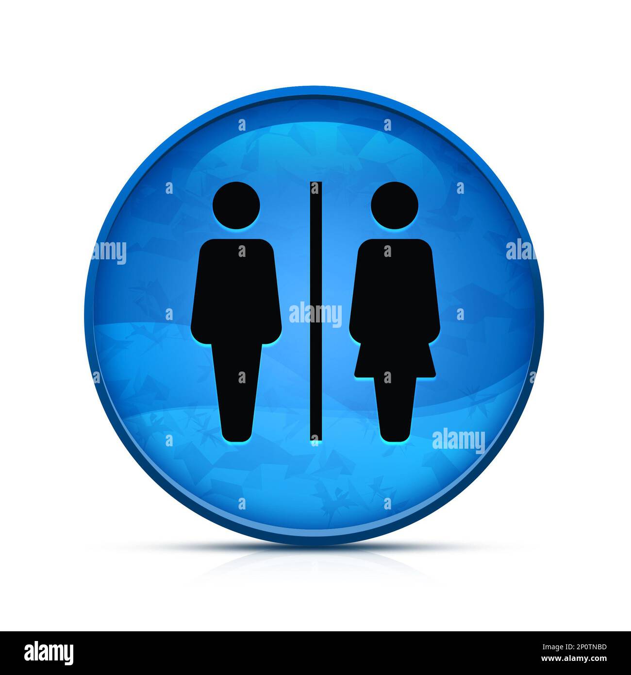 Restroom sign icon on classy splash blue round button Stock Photo - Alamy