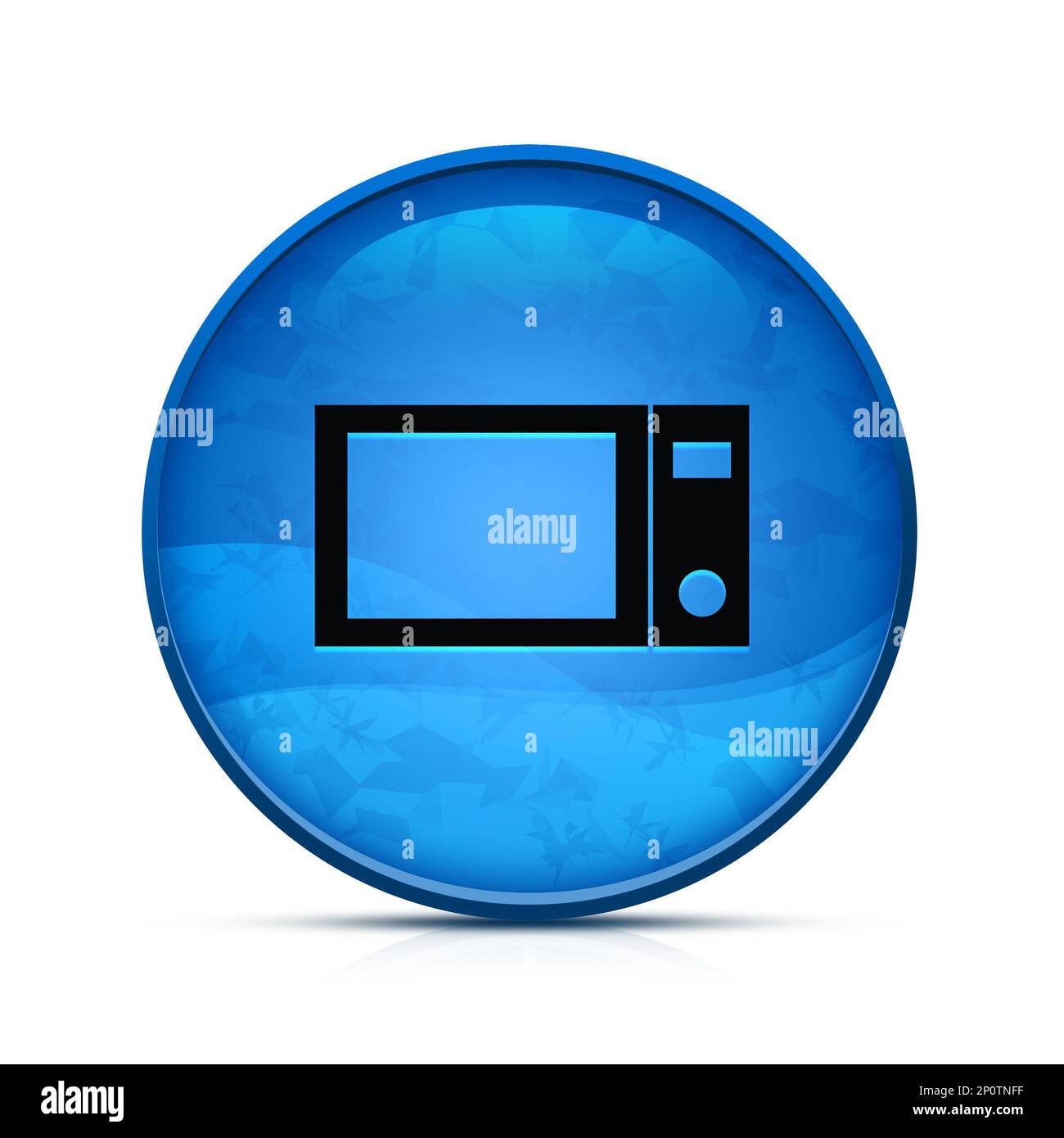 Microwave kitchen icon on classy splash blue round button Stock Photo ...