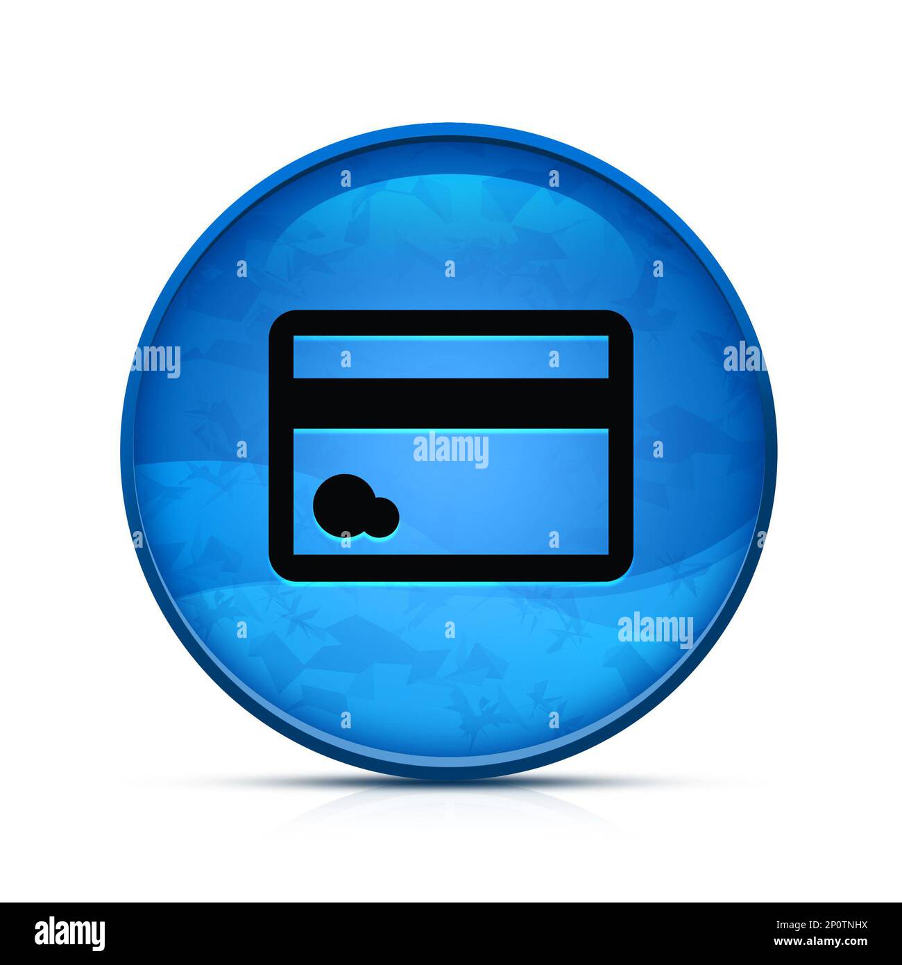 Credit Card icon on classy splash blue round button Stock Photo - Alamy