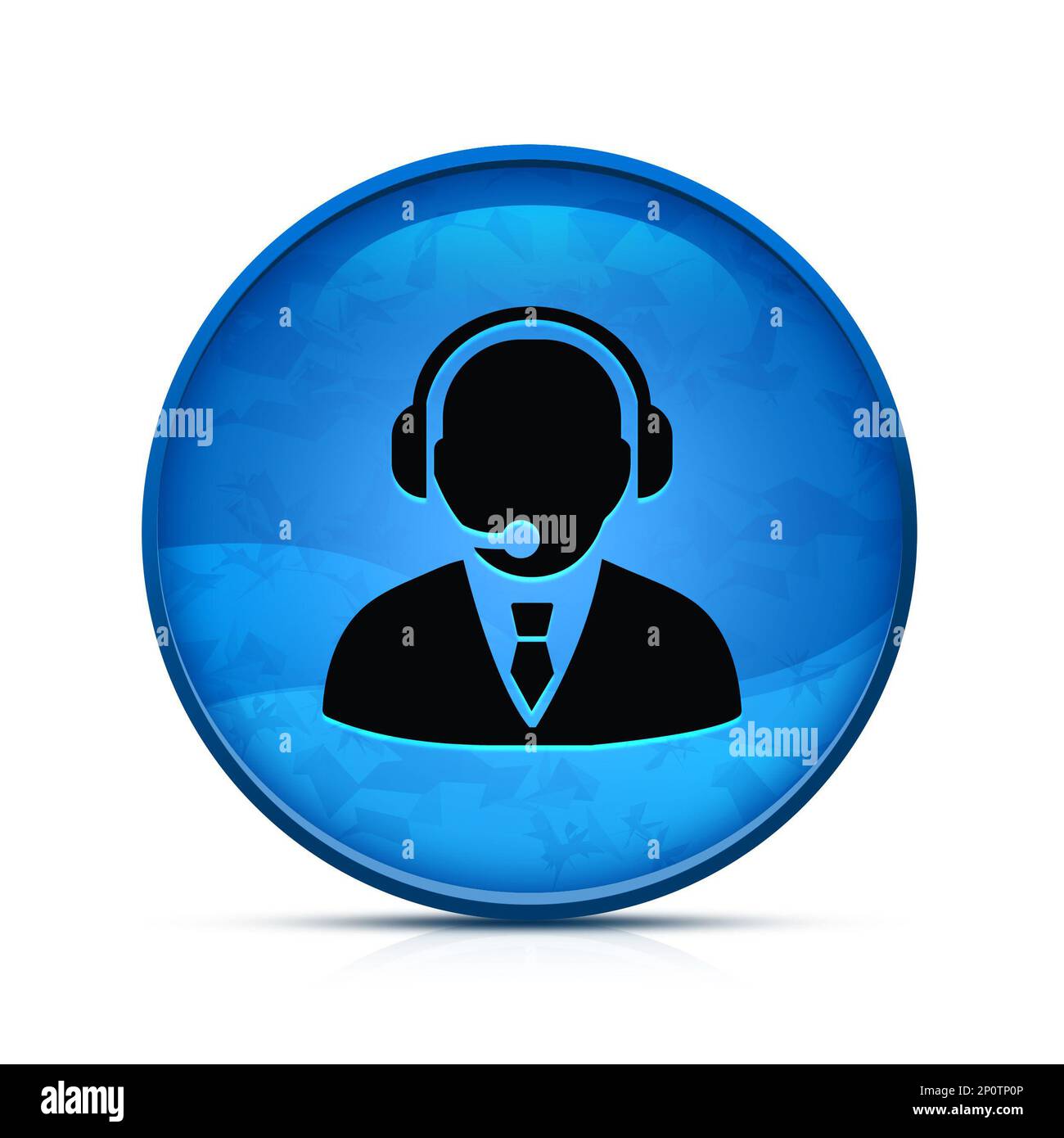 Support manager icon on classy splash blue round button Stock Photo - Alamy