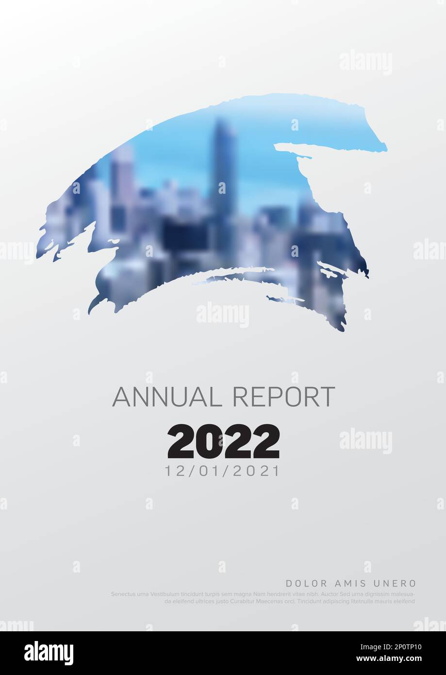 Vector abstract annual report cover template with sample text and ...