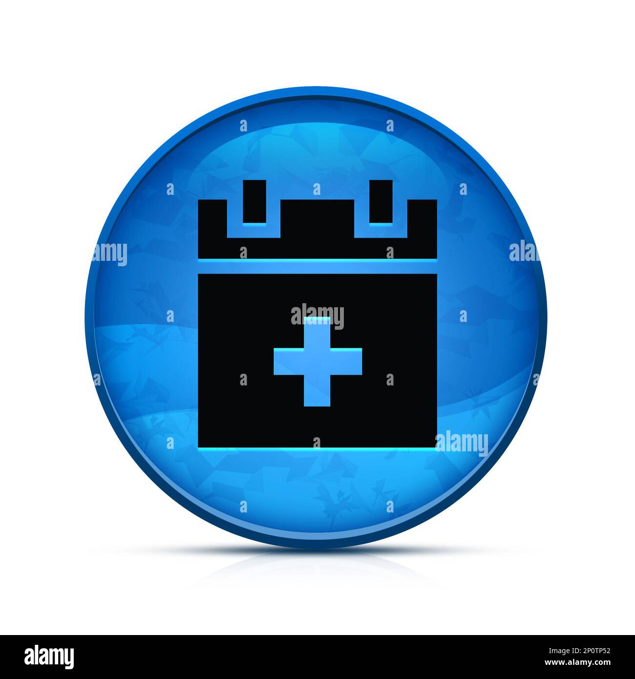 Add new schedule icon on classy splash blue round button Stock Photo ...