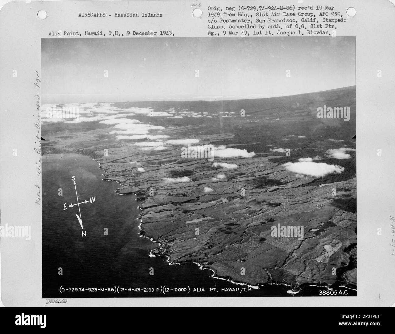 Hawaii - Alia Point through Cape Kumukahi, Aerial Photograph Stock ...
