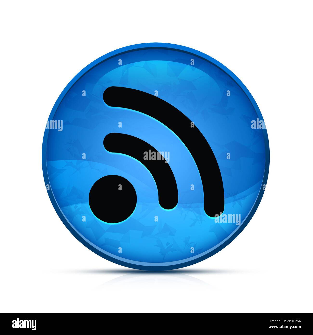 Network icon on classy splash blue round button Stock Photo - Alamy