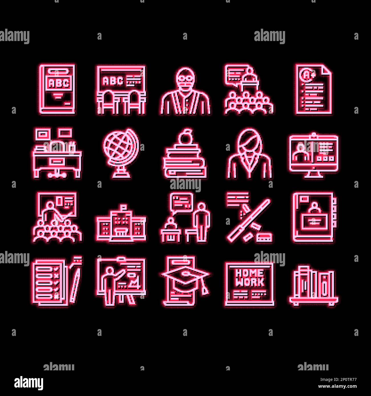 Teacher Education neon glow icon illustration Stock Vector Image & Art ...