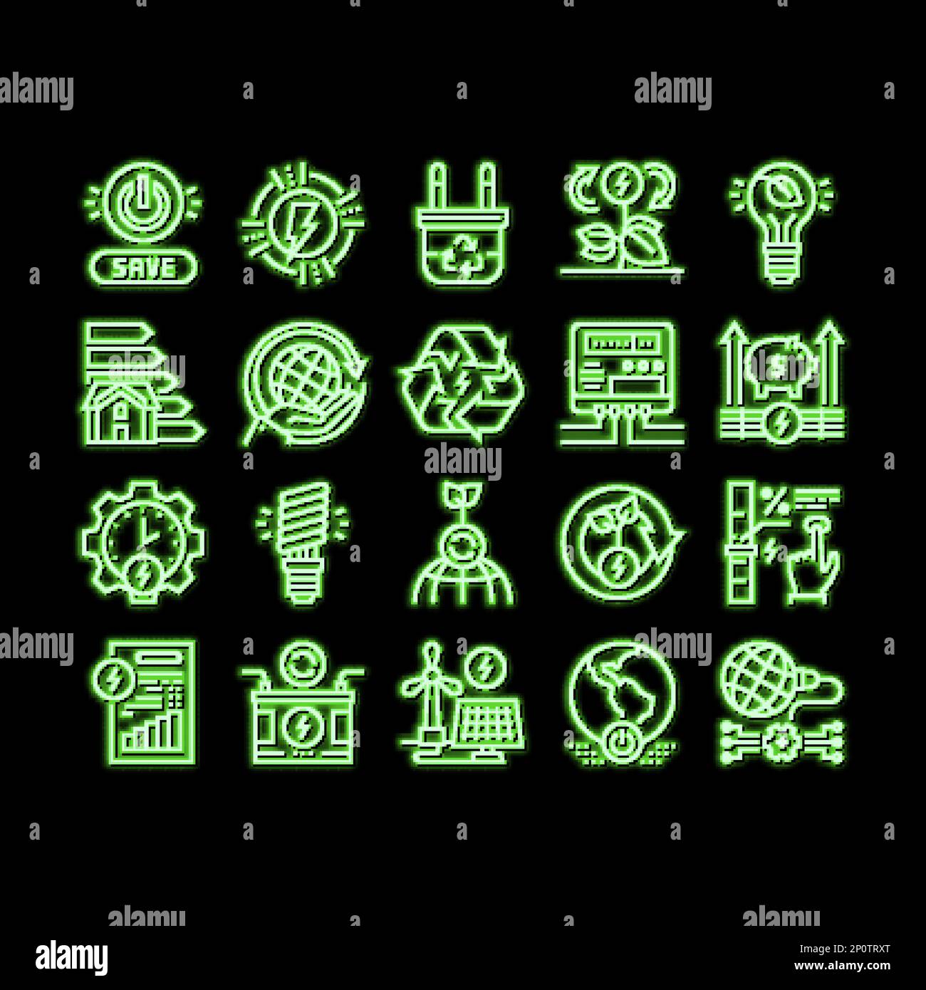 Energy Saving Tool neon glow icon illustration Stock Vector Image & Art ...