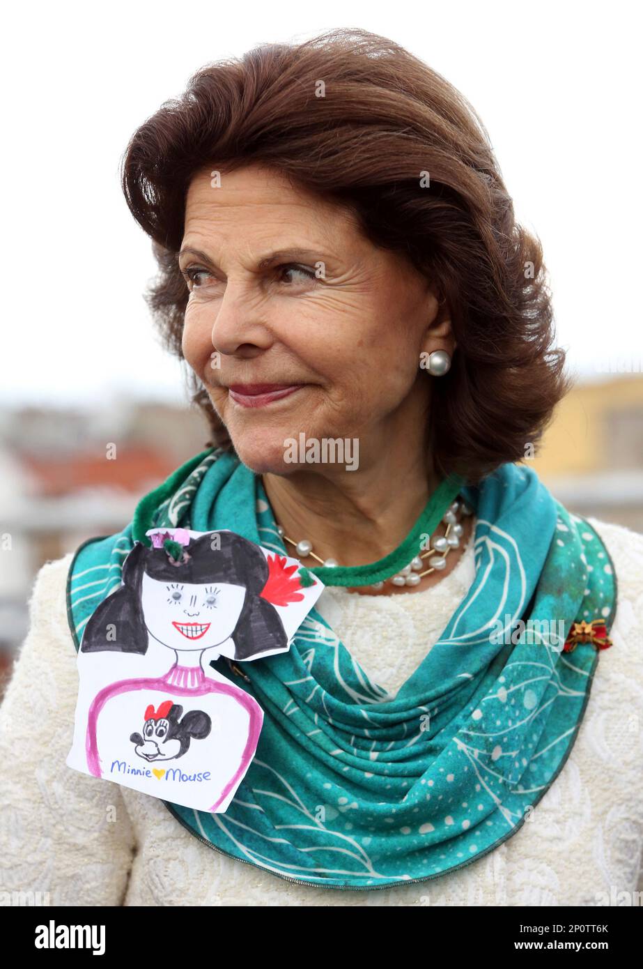 Queen Silvia of Sweden visits the Refugio refugee project, part of the ...