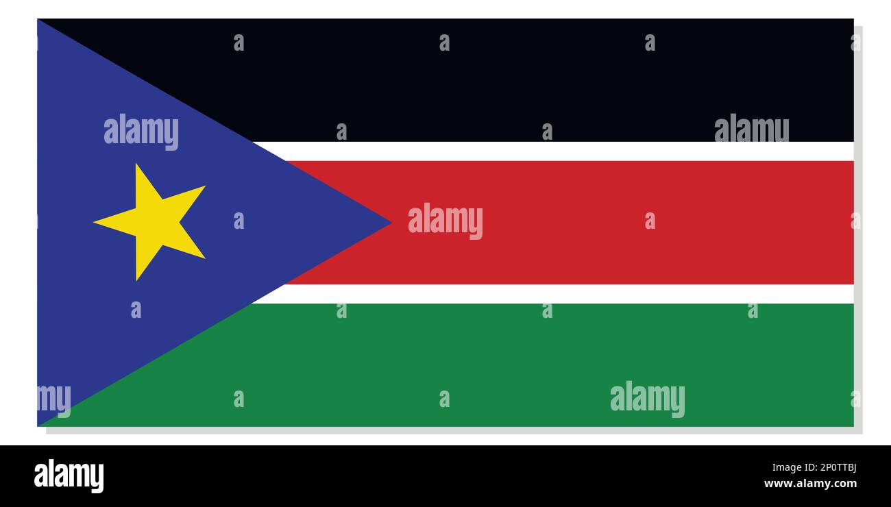 Flag of South Sudan. Sudanese national symbol in official colors. Template icon. Abstract vector ...