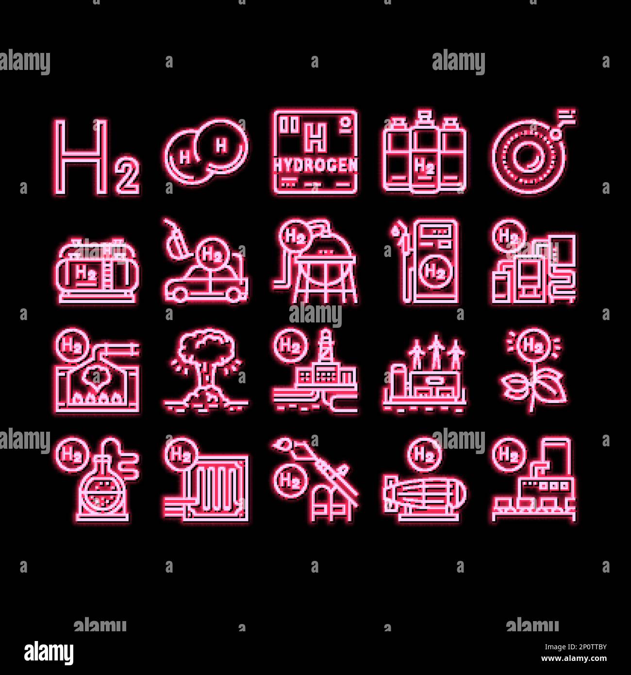 Hydrogen Industry neon glow icon illustration Stock Vector Image & Art ...