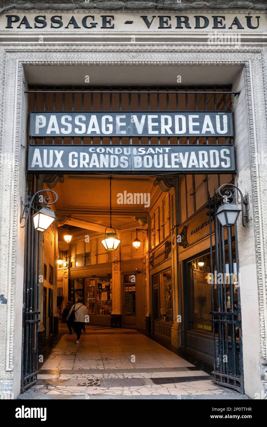 Entrance to Passage Verdeau in Paris, France Stock Photo - Alamy