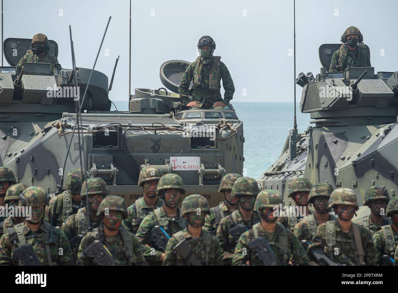 Thai Marines participate in an amphibious assault exercise as part of ...