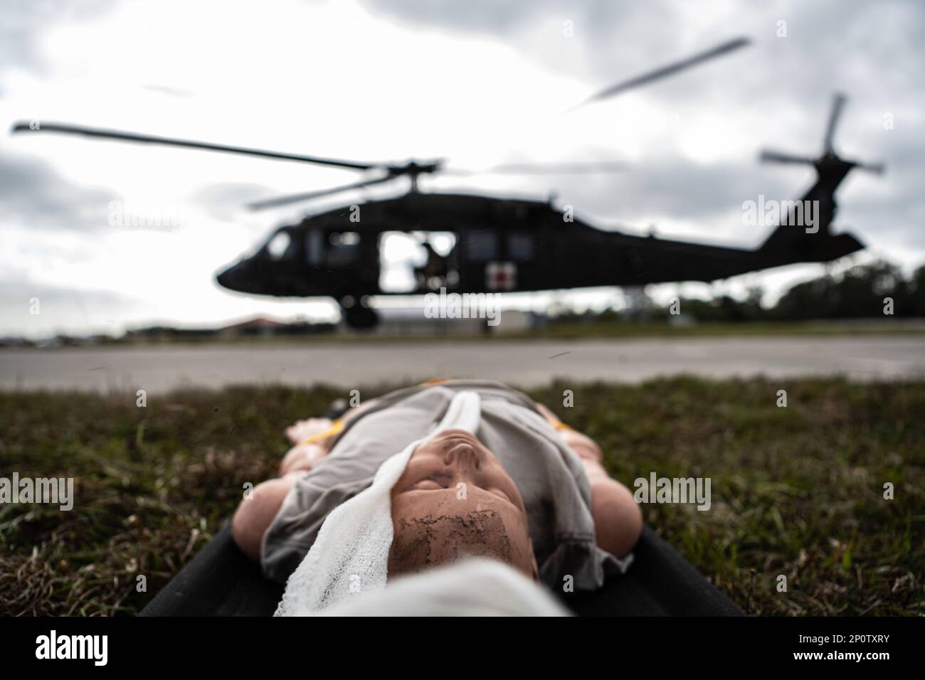 A test manikin used in a Tactical Combat Casualty Care exam awaits ...