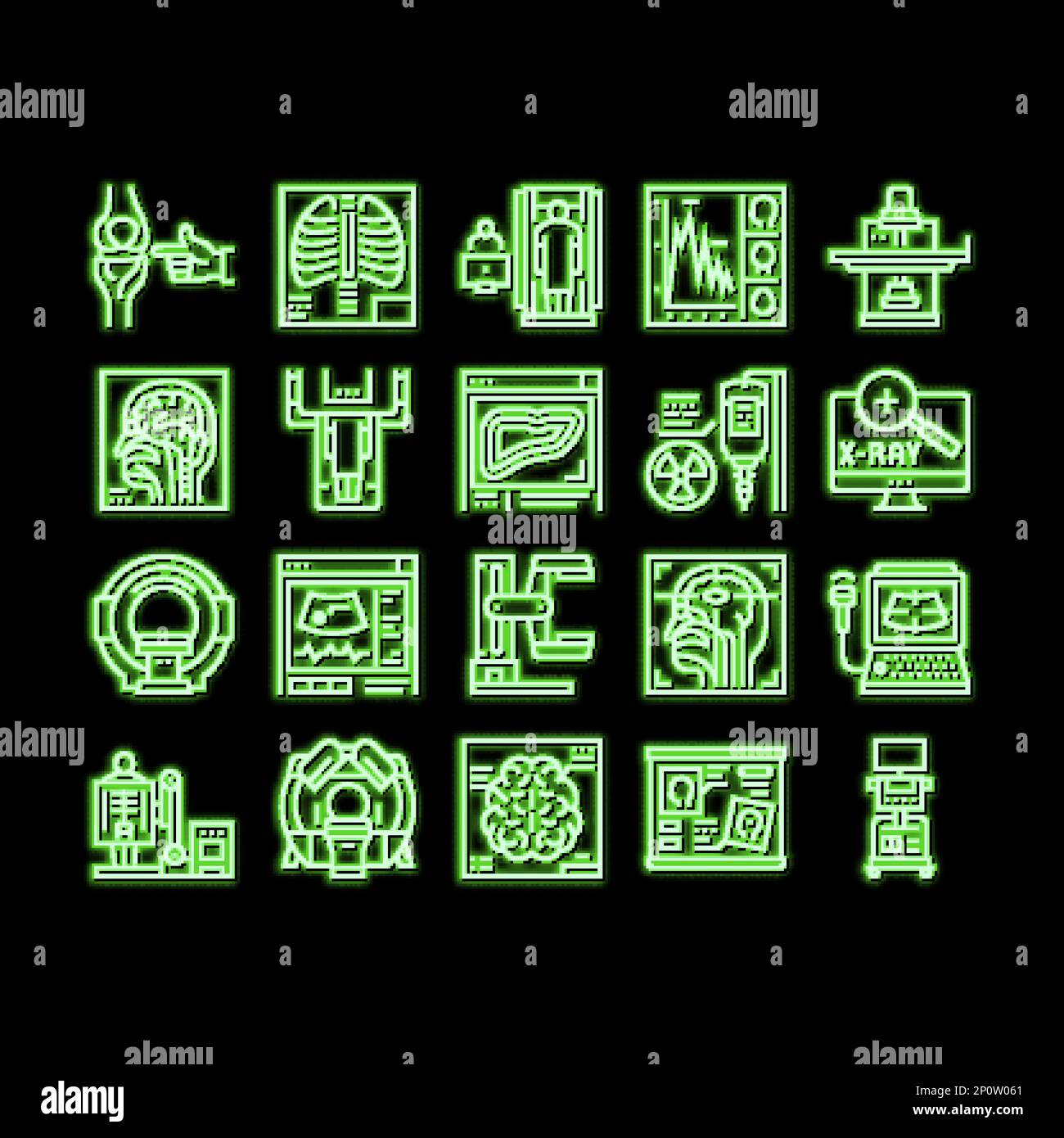 Radiology Equipment neon glow icon illustration Stock Vector Image ...