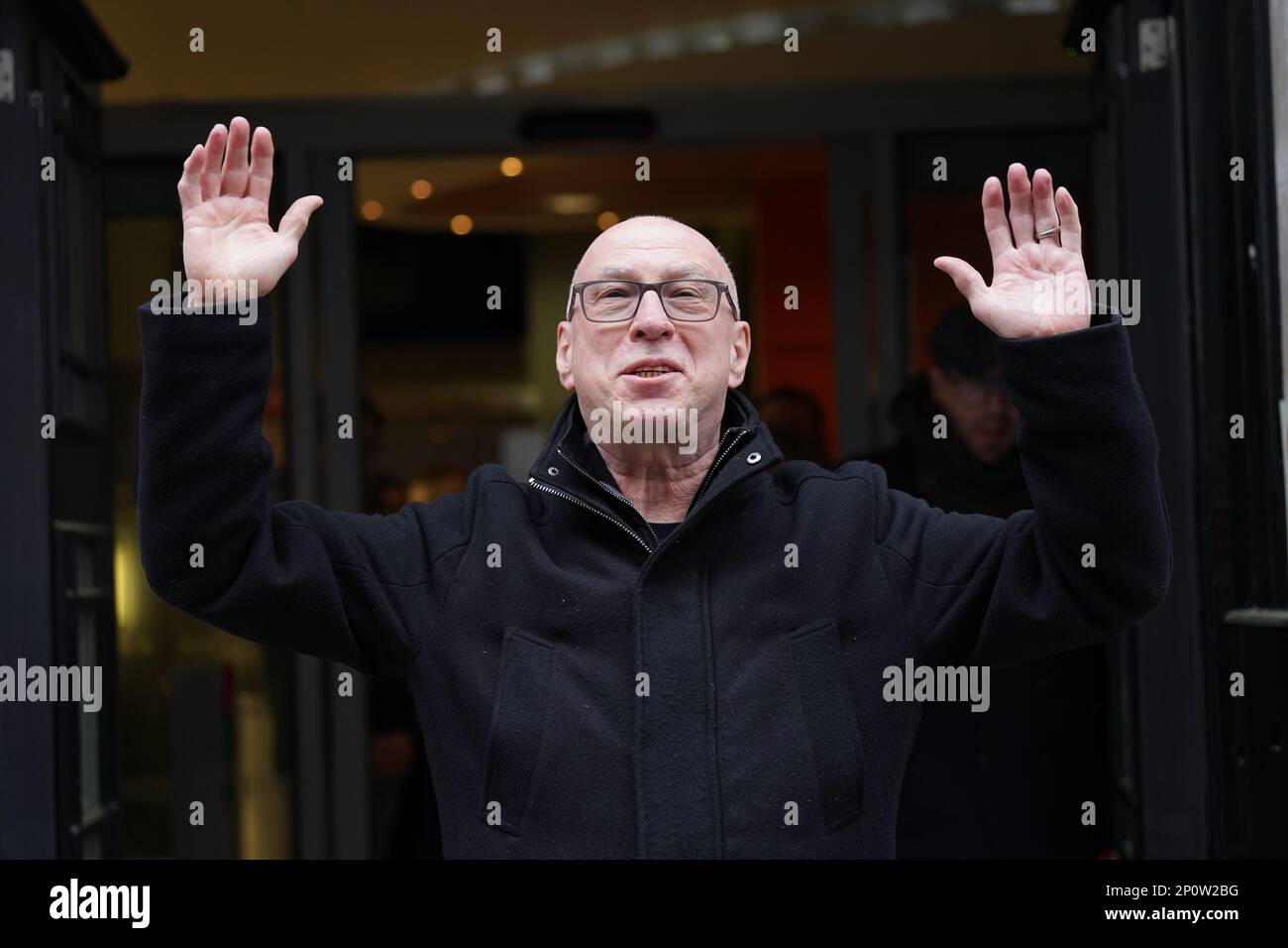 Scottish veteran broadcaster Ken Bruce leaving BBC Wogan House in London, after his last day ...