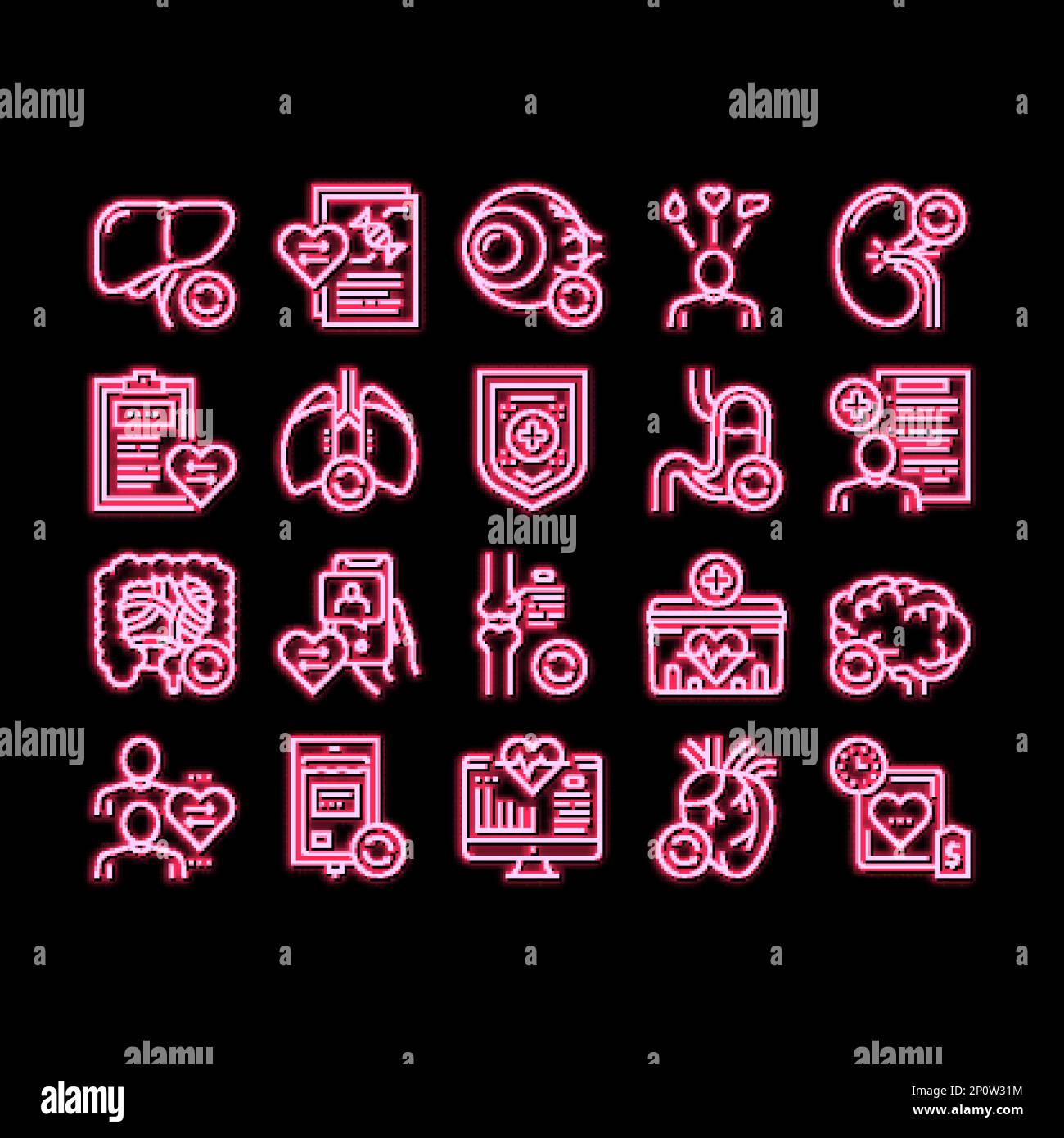 Organ Donation Medical neon glow icon illustration Stock Vector Image ...