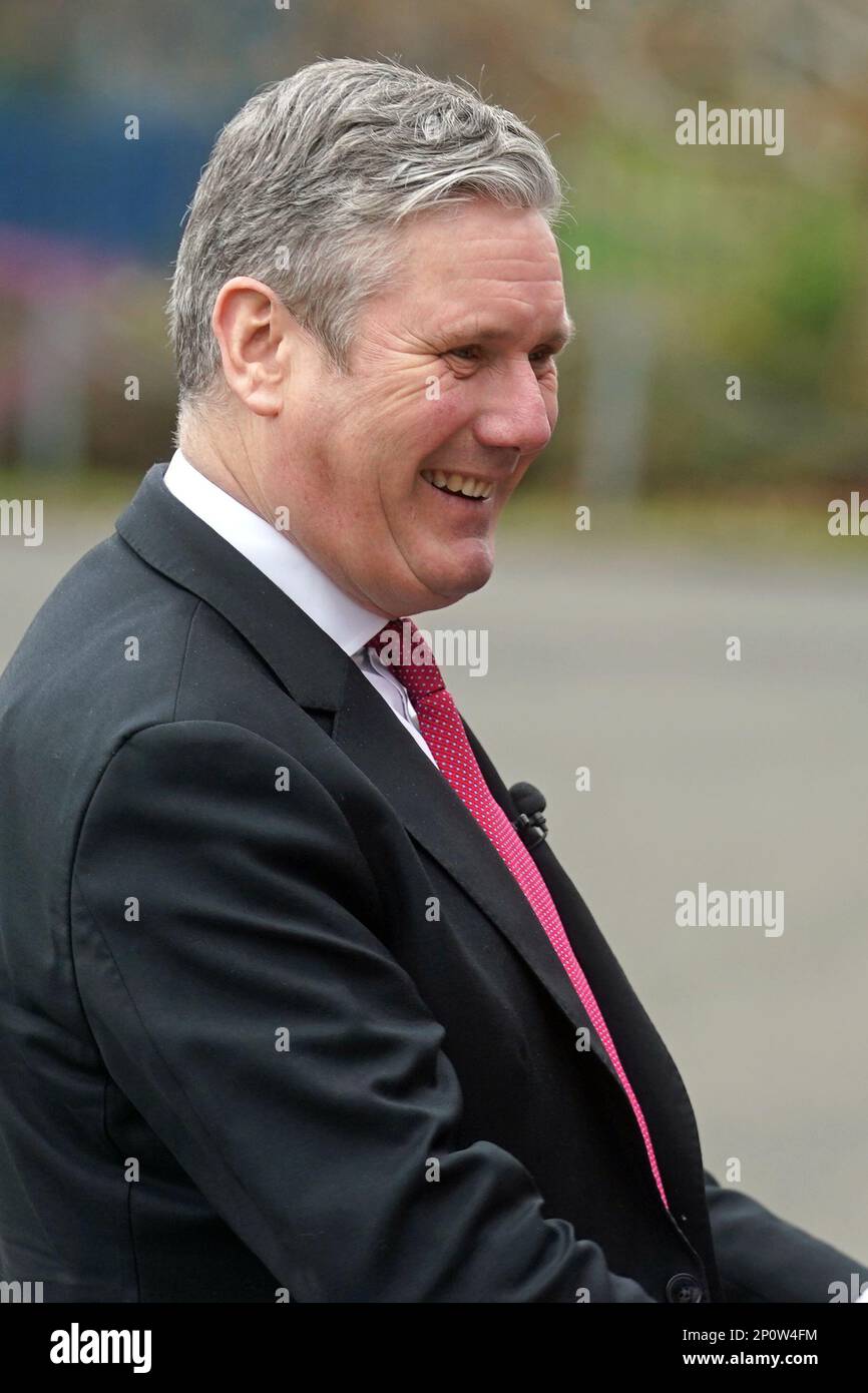 Labour leader Sir Keir Starmer arrives at St Columb's College in Derry ...