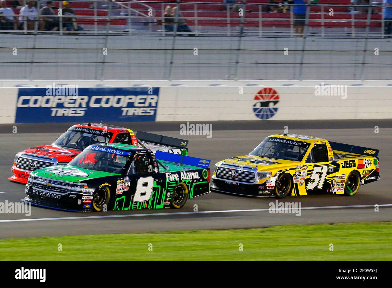 John Hunter Nemechek (8), Cameron Hayley (13) and Cody Coughlin (51 ...