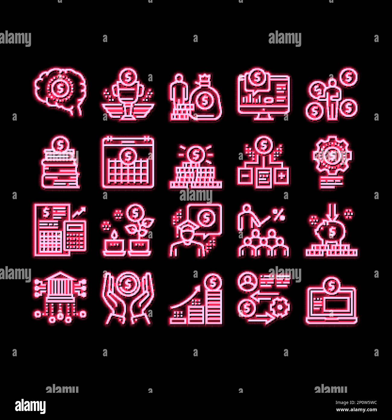 Financial Education neon glow icon illustration Stock Vector Image ...
