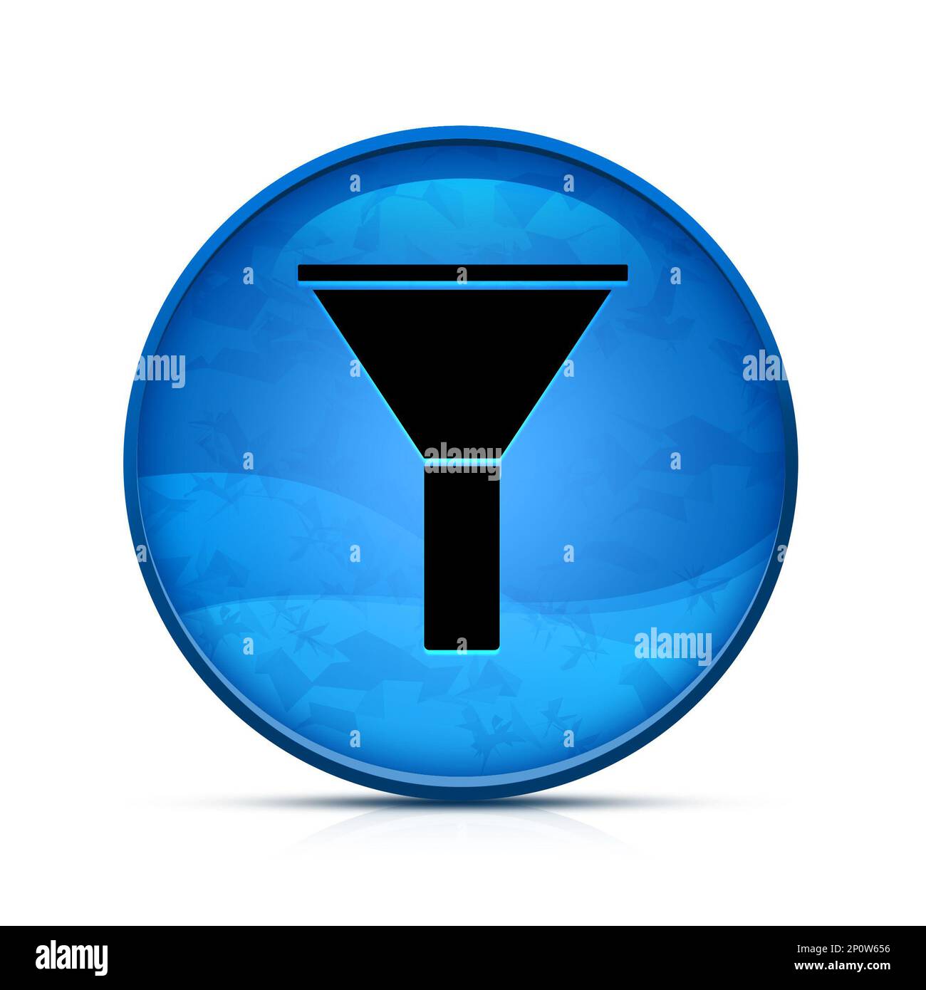 Filter icon on classy splash blue round button Stock Photo - Alamy