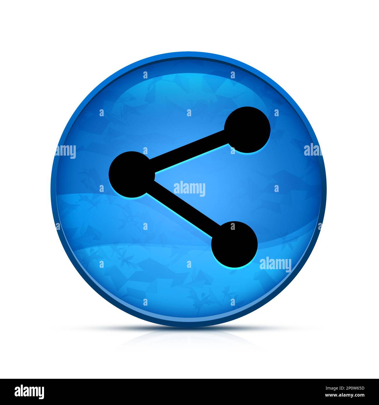 Social media link icon on classy splash blue round button Stock Photo ...