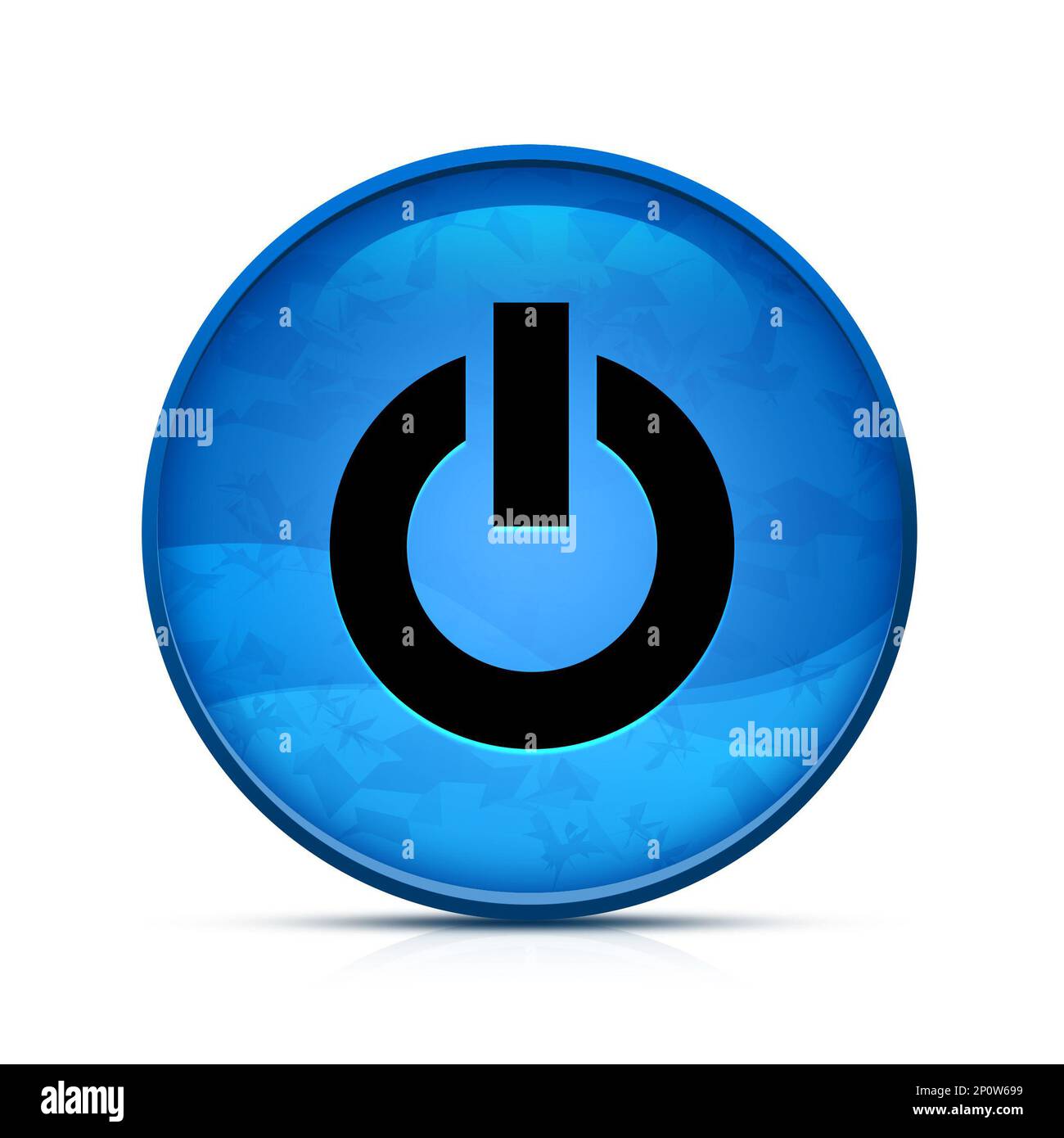Engine Start icon on classy splash blue round button Stock Photo - Alamy
