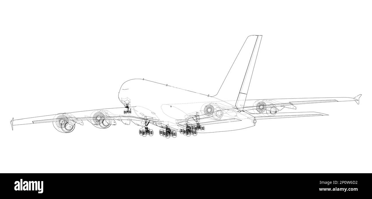 Passenger Airplane. 3d illustration Stock Photo - Alamy