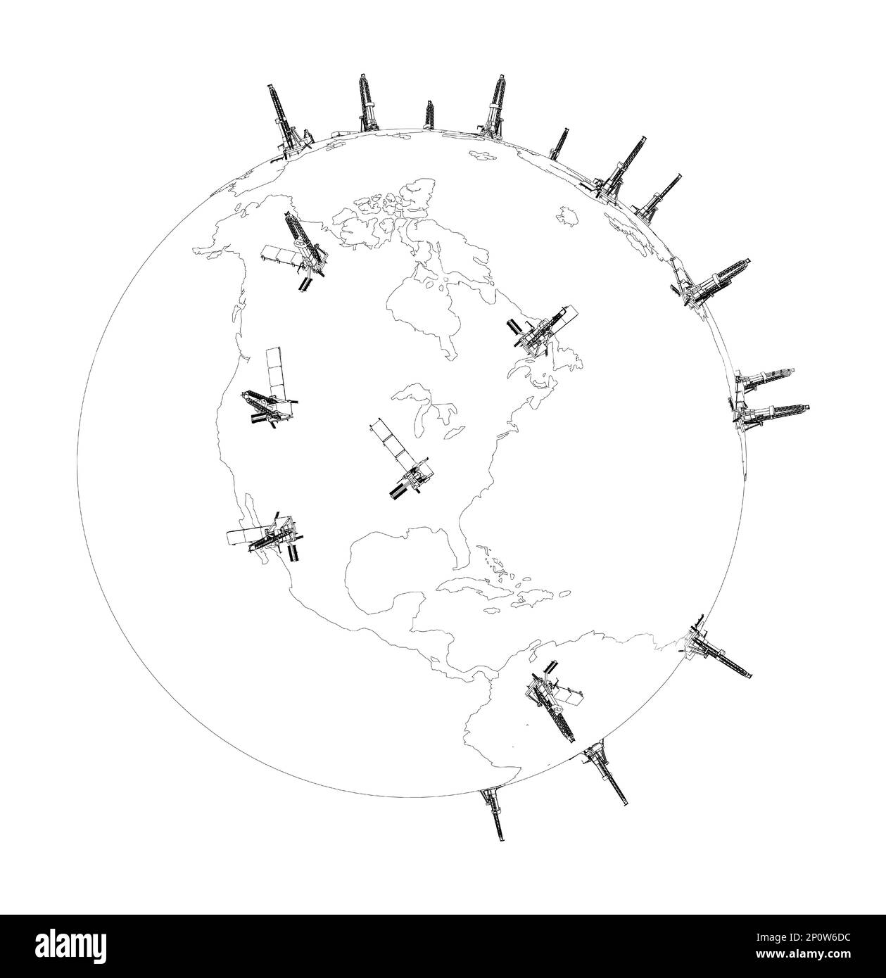 Oil rigs on Earth Stock Photo - Alamy