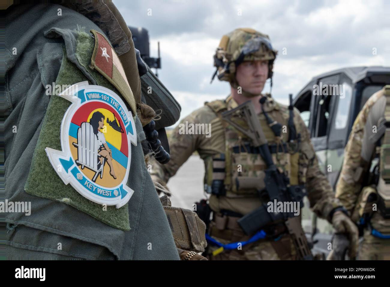 U.S. Marines with Marine Medium Tiltrotor Squadron 161, Marine Aircraft ...