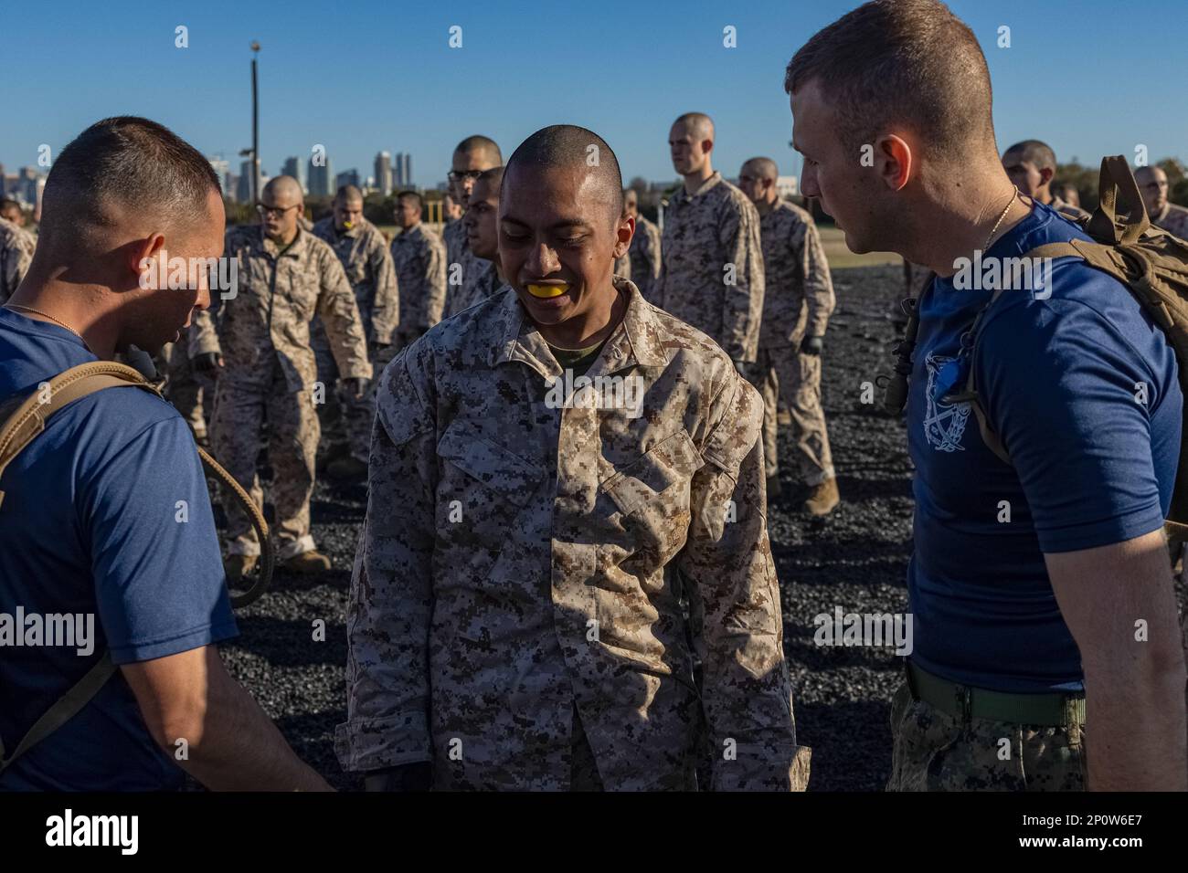 U.S. Marine Corps drill instructors with Kilo Company, 3rd Recruit ...