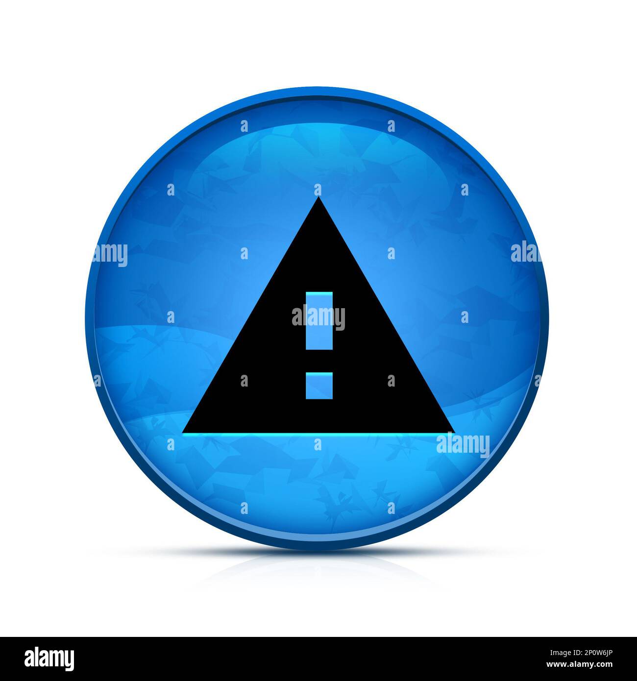 Report problem icon on classy splash blue round button Stock Photo - Alamy