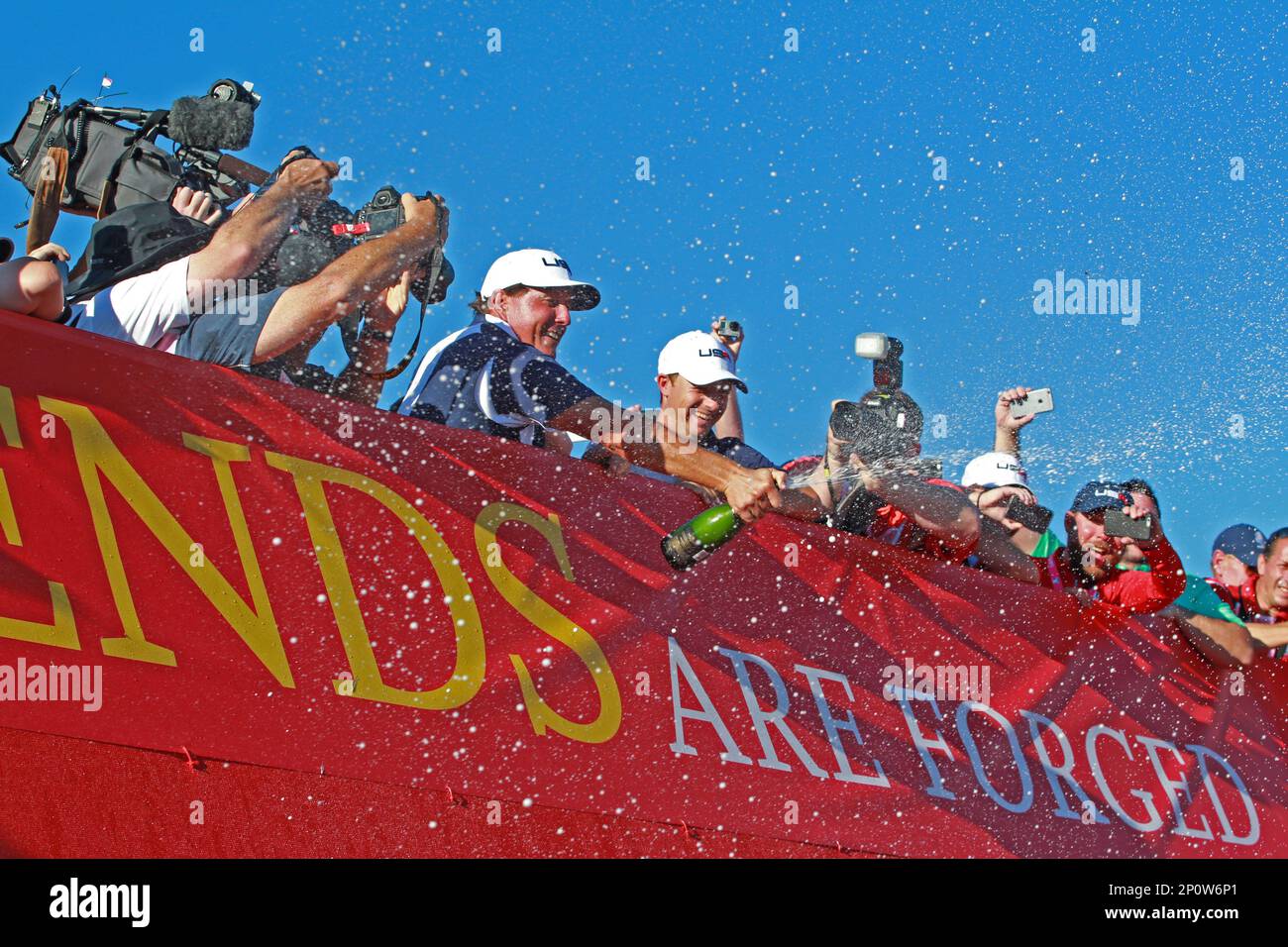 Oct 2, 2016: Chaska, MN, USA; Phil Mickelson and Jordan Spieth ...