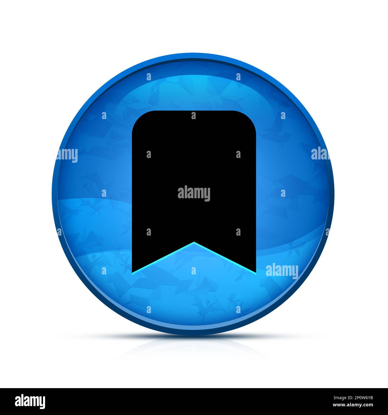 Bookmark icon on classy splash blue round button Stock Photo - Alamy