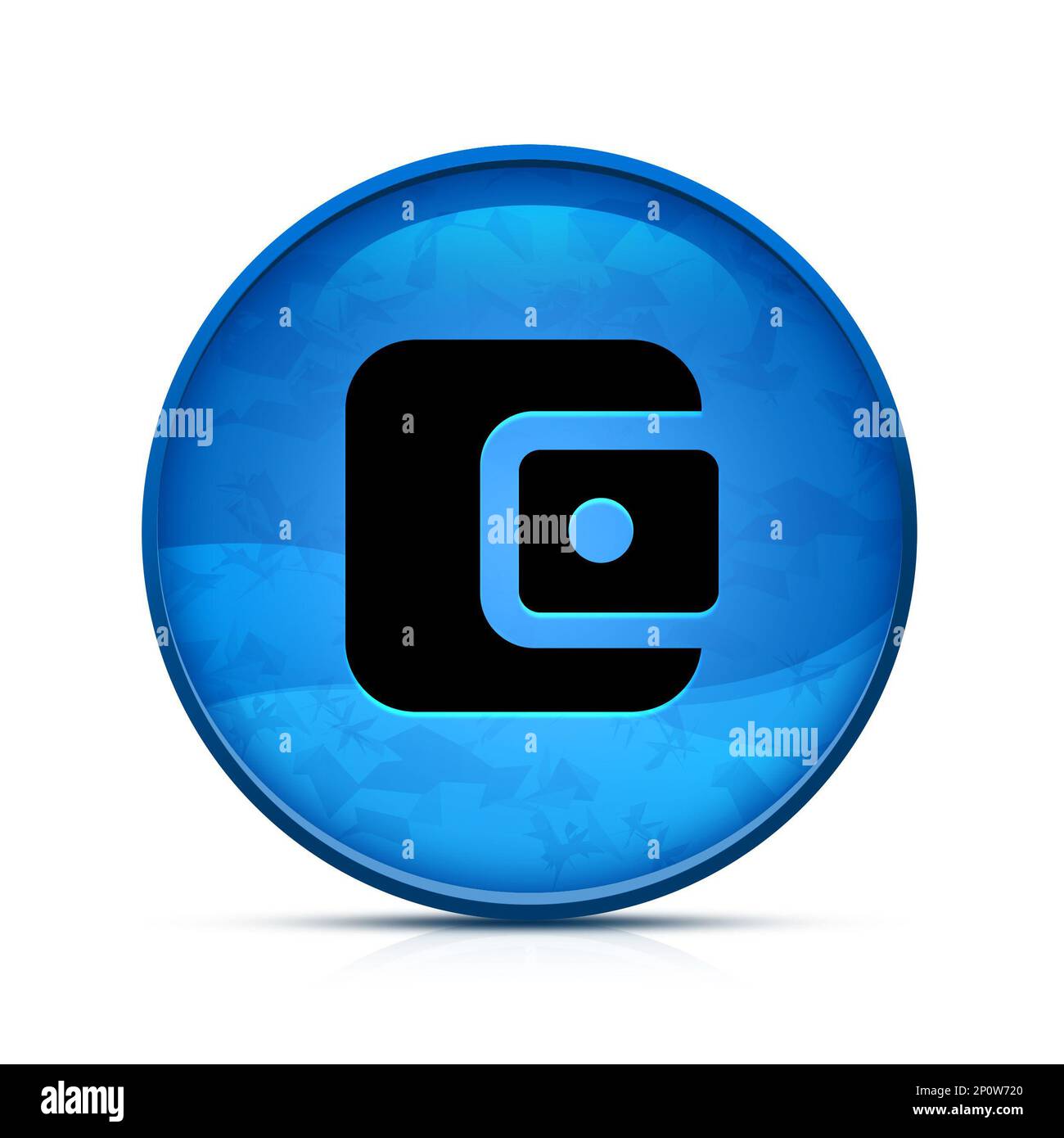 Account balance wallet icon on classy splash blue round button Stock ...