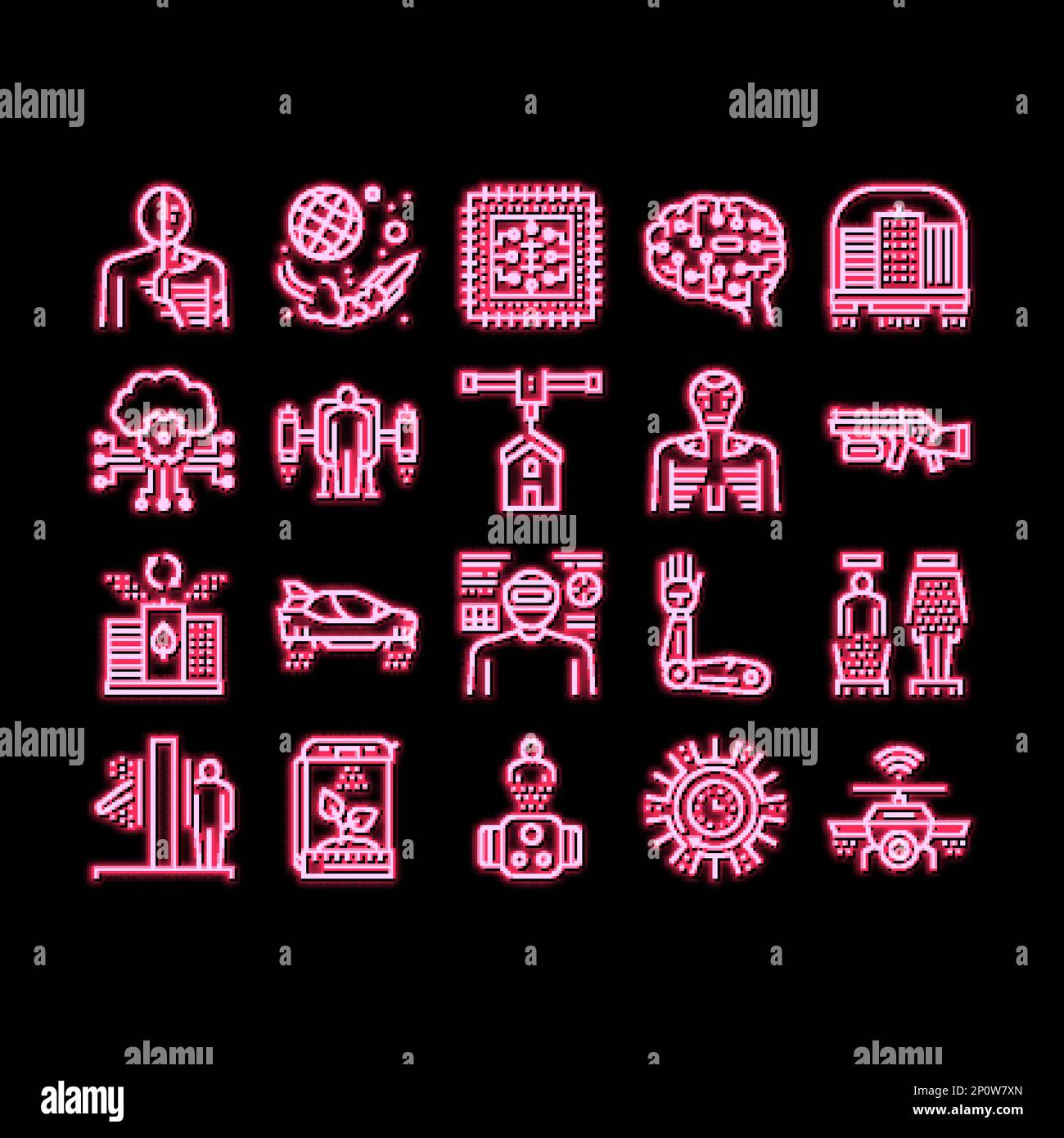 Future Life Devices neon glow icon illustration Stock Vector Image ...