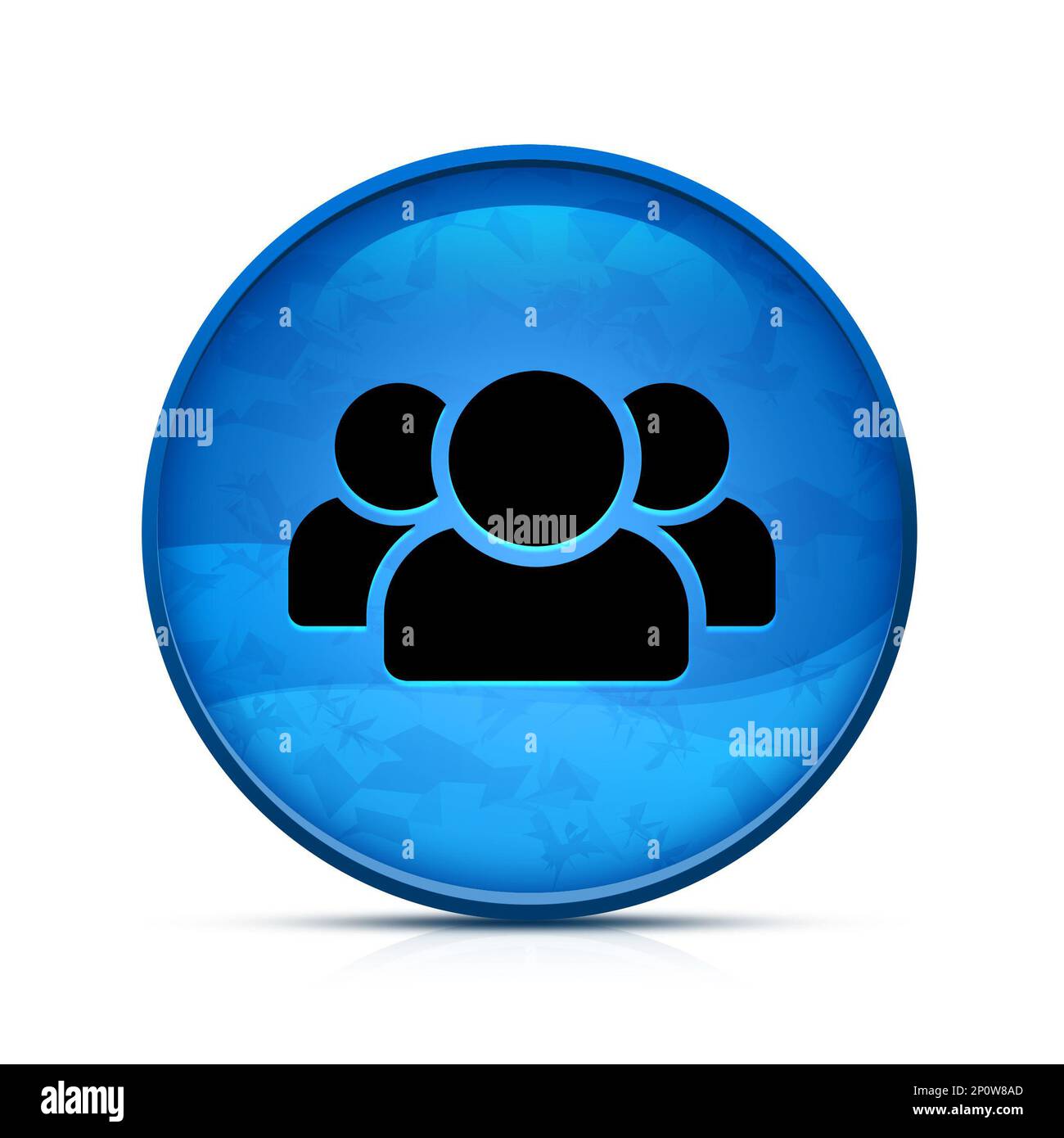 People icon on classy splash blue round button Stock Photo - Alamy