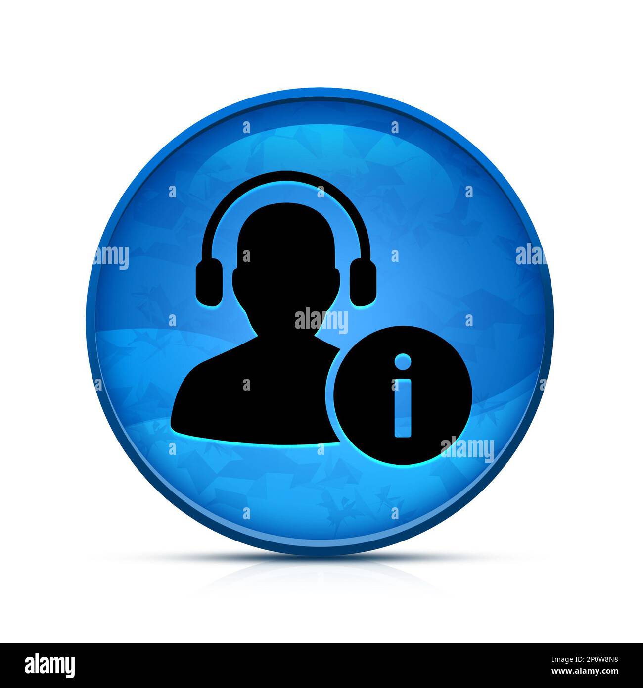 Help Desk icon on classy splash blue round button Stock Photo - Alamy