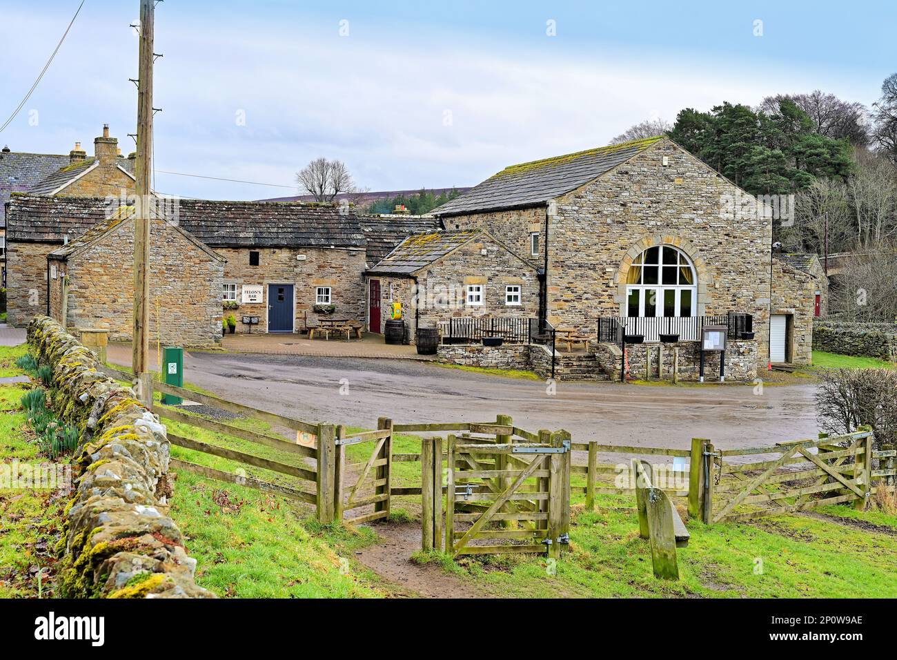 Blanchland village hall and the community Felons Bar Stock Photo - Alamy