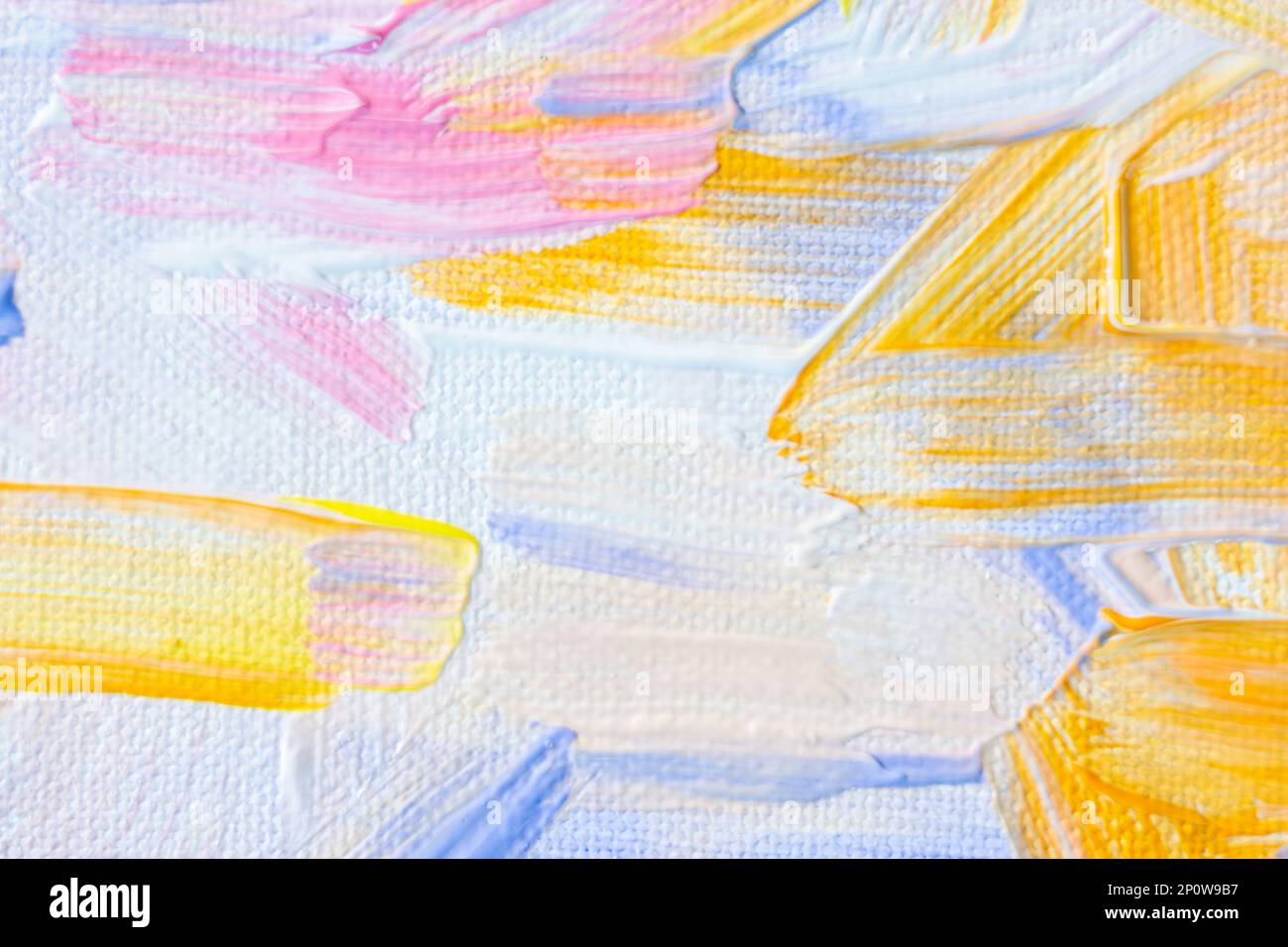 Acrylic abstract painting background, lines, strokes. Soft light pastel ...