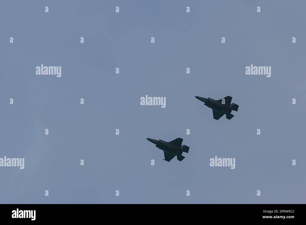 F-35 US fighters seen flying in the sky during the joint military ...