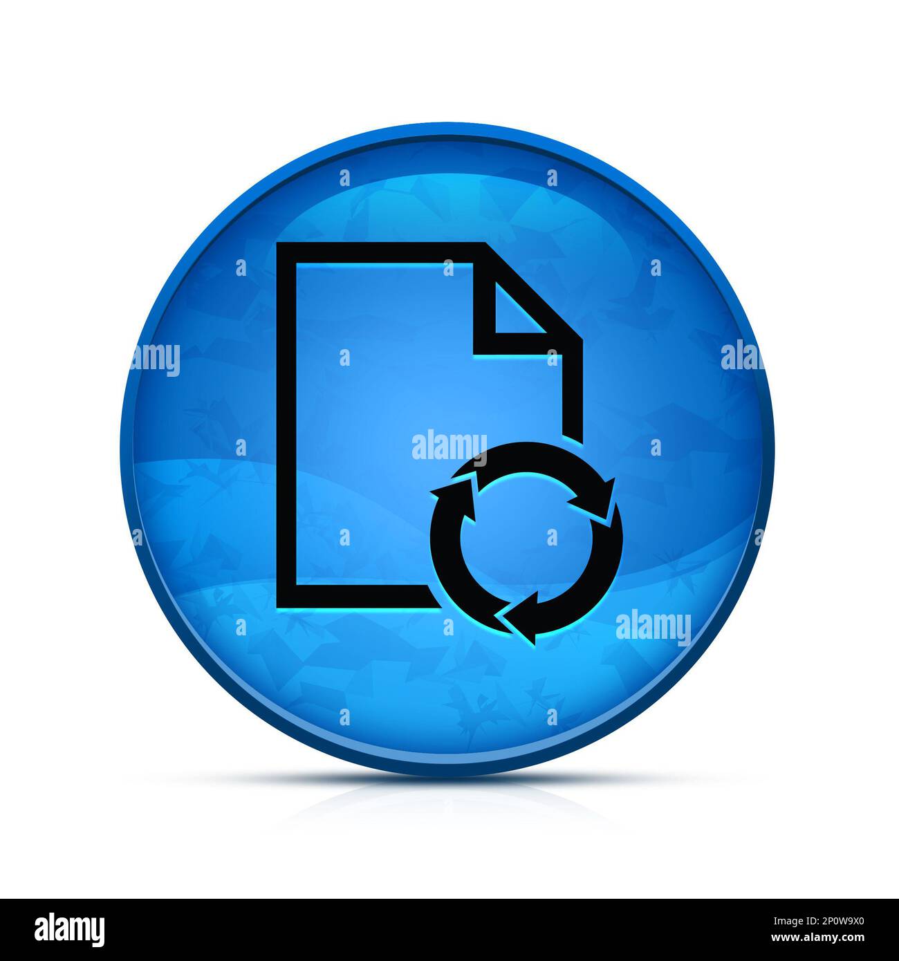 Document process icon on classy splash blue round button Stock Photo ...