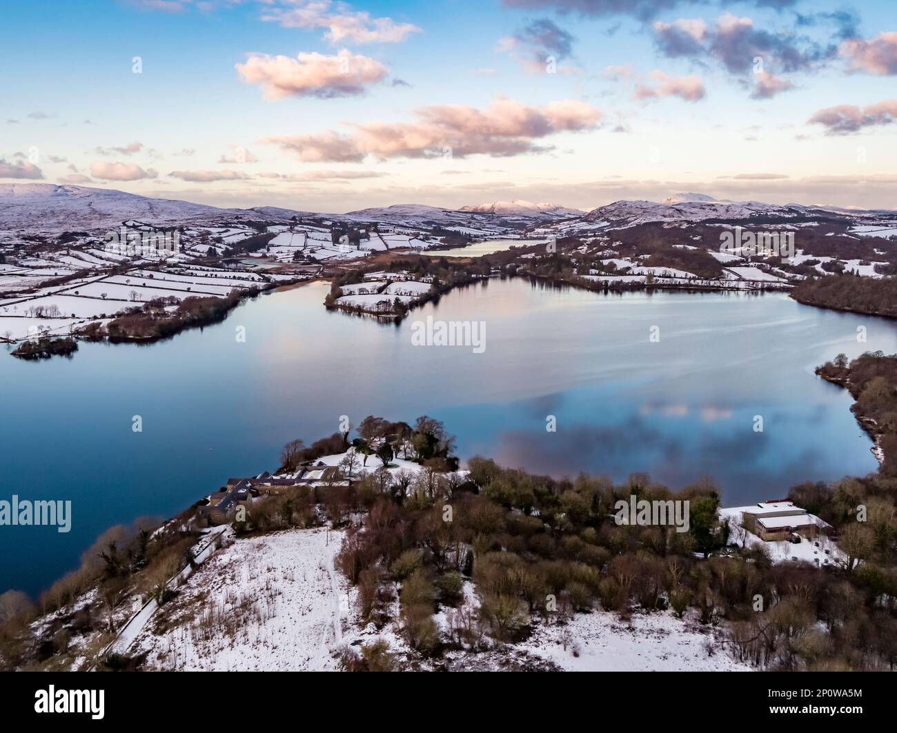 Aerial view of Glendowan, Lough Gartan, County Donegal - Ireland Stock ...
