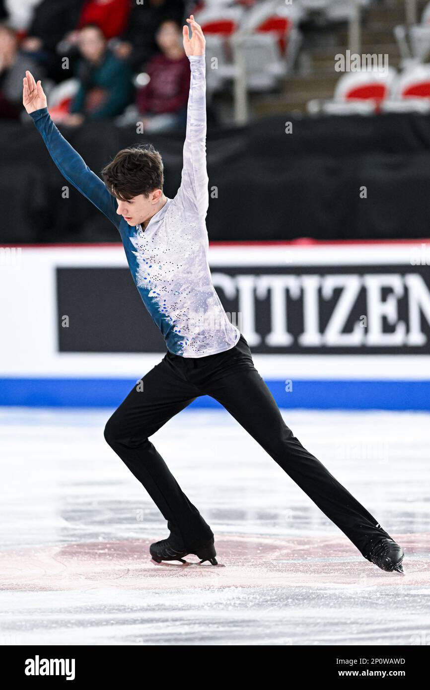 Calgary, Canada. 02/03/2023, Adam HAGARA (SVK), during Junior Men Short Program, at the ISU ...