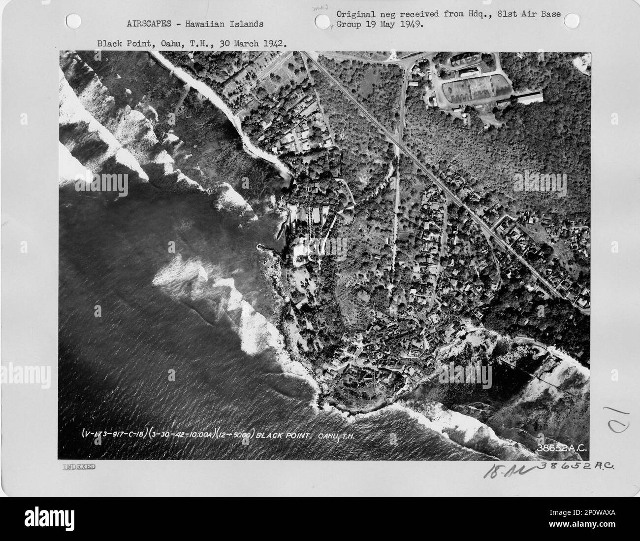 Hawaii - Black Point through Era Road, Aerial Photograph Stock Photo ...