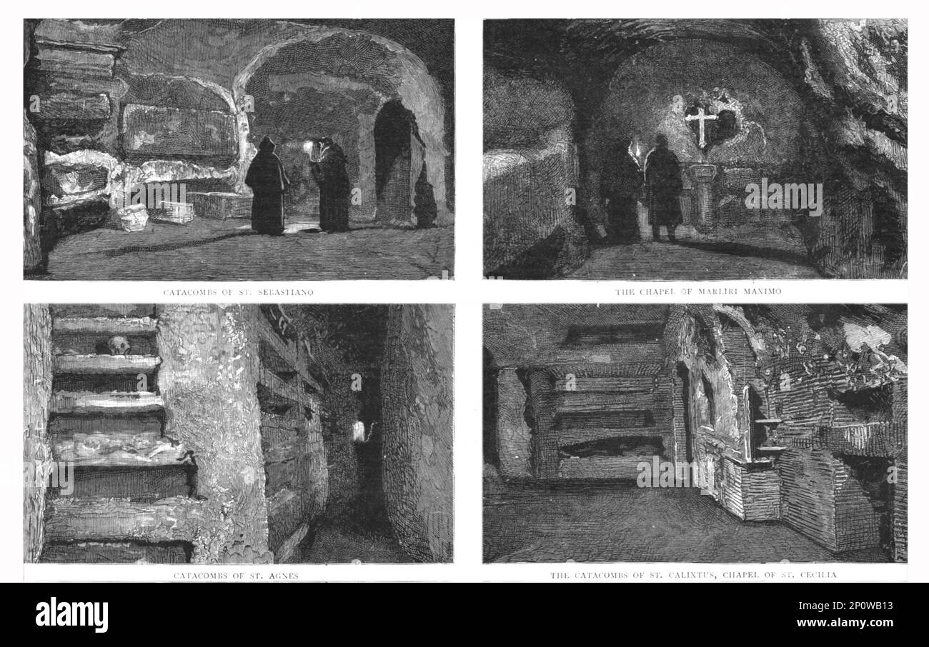 ''The Catacombs at Rome; reproduced from Magnesium Light Instantaneous ...
