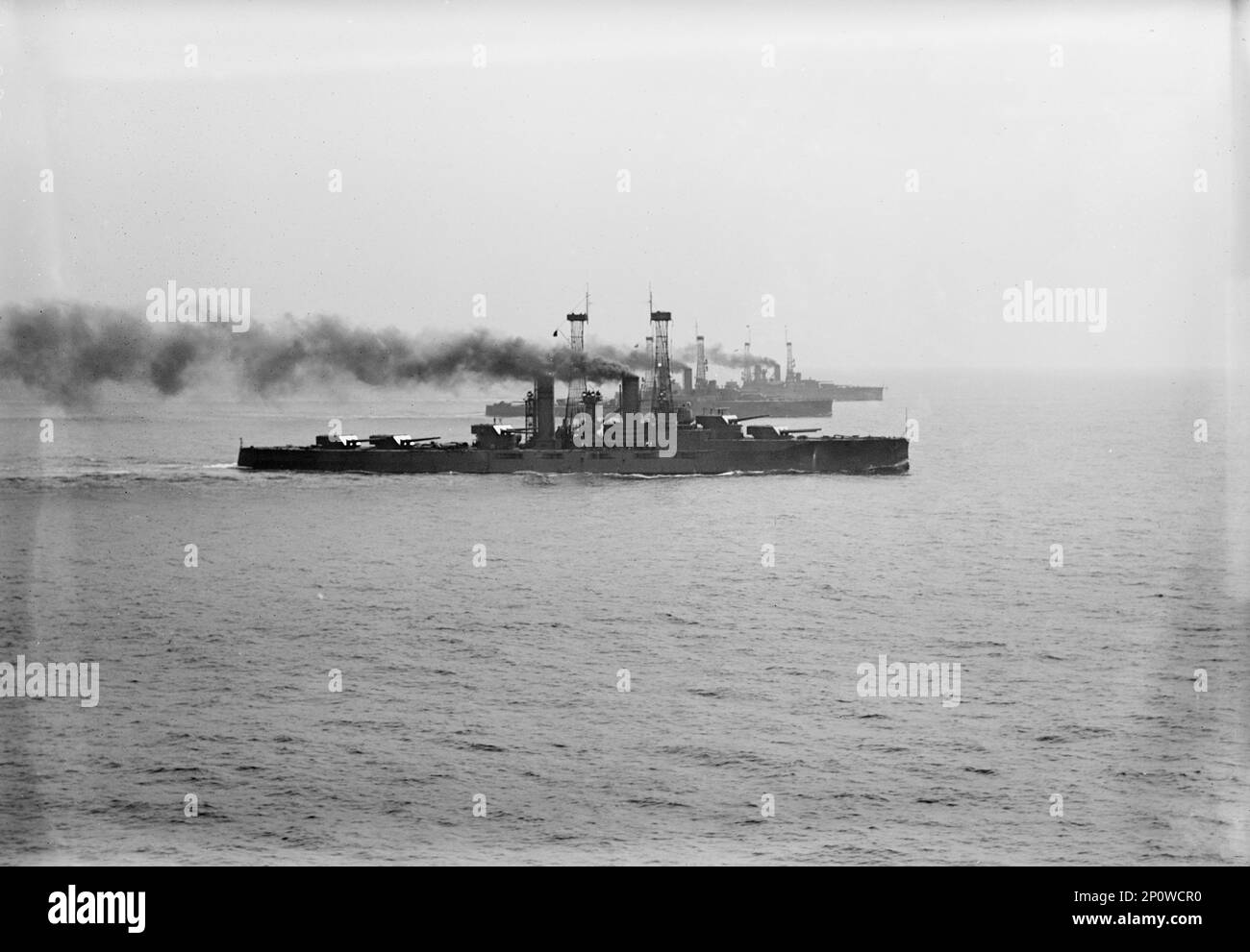U.S.S. Delaware with U.S.S. Kansas And Arkansas, 1913 Stock Photo - Alamy