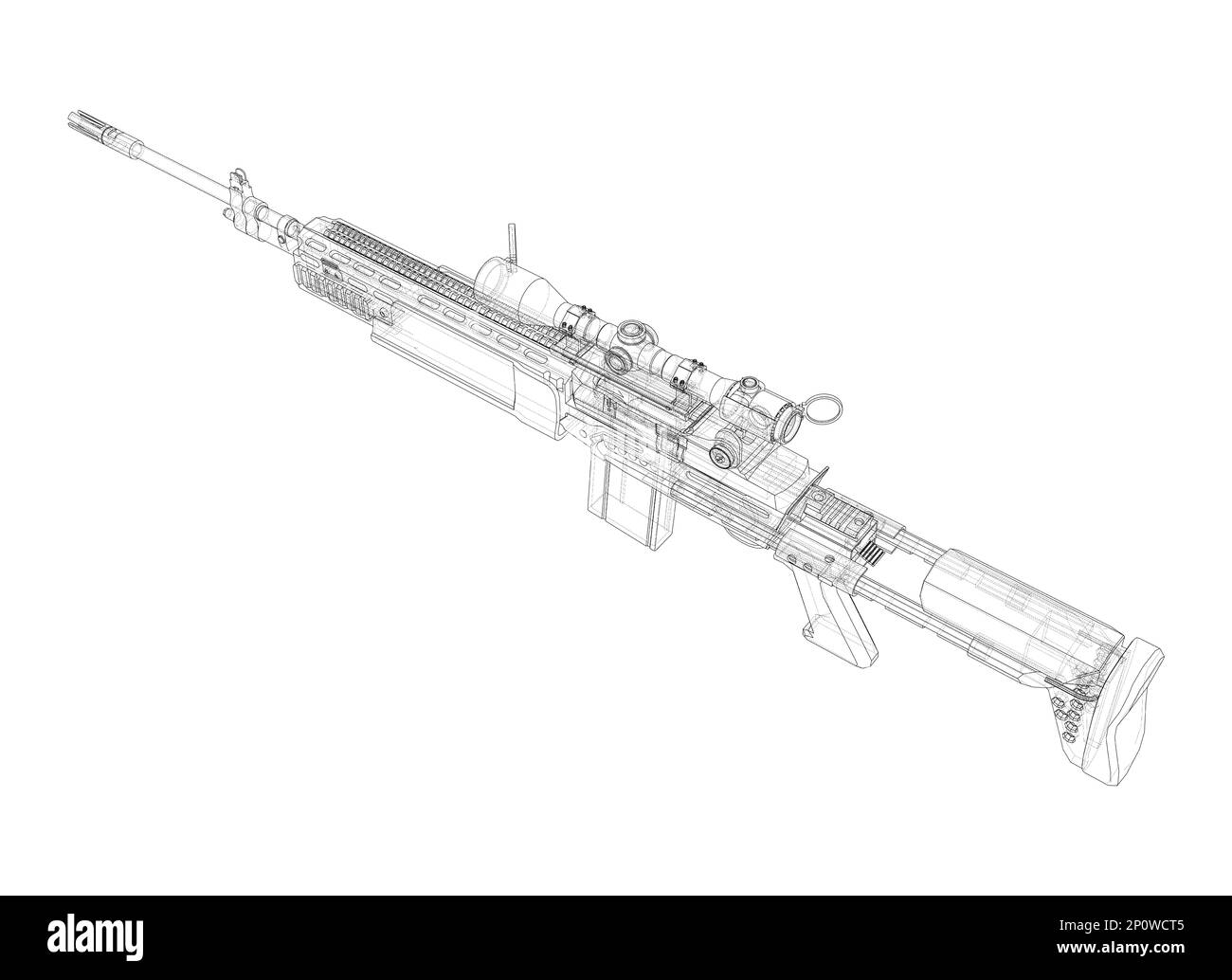 Machine Gun. 3d illustration Stock Photo - Alamy