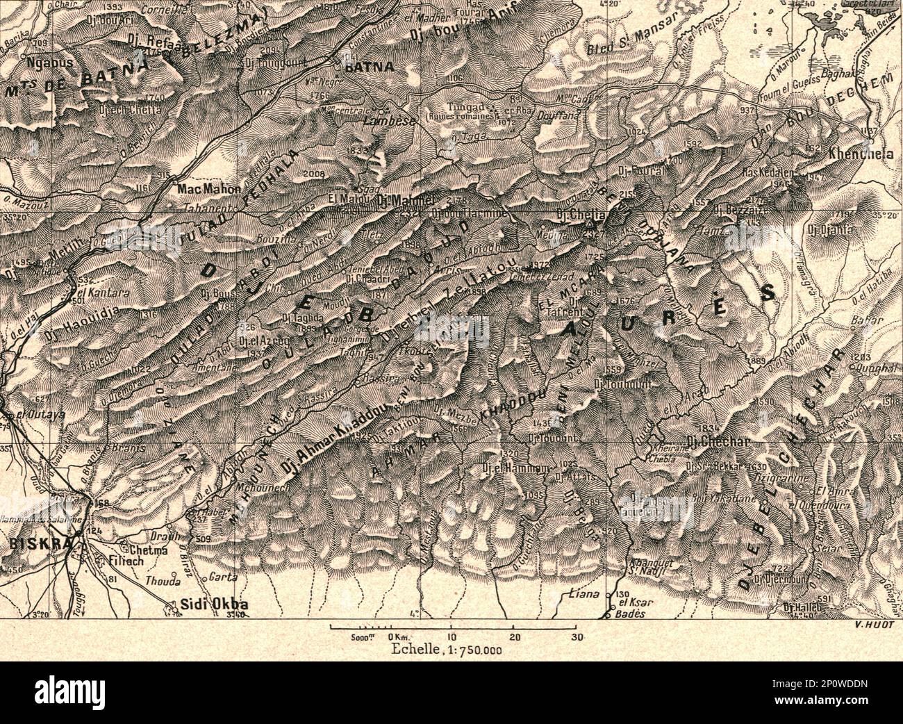 ''Massif de l' Aures; Afrique du nord', 1914. From "Grande Geographie ...