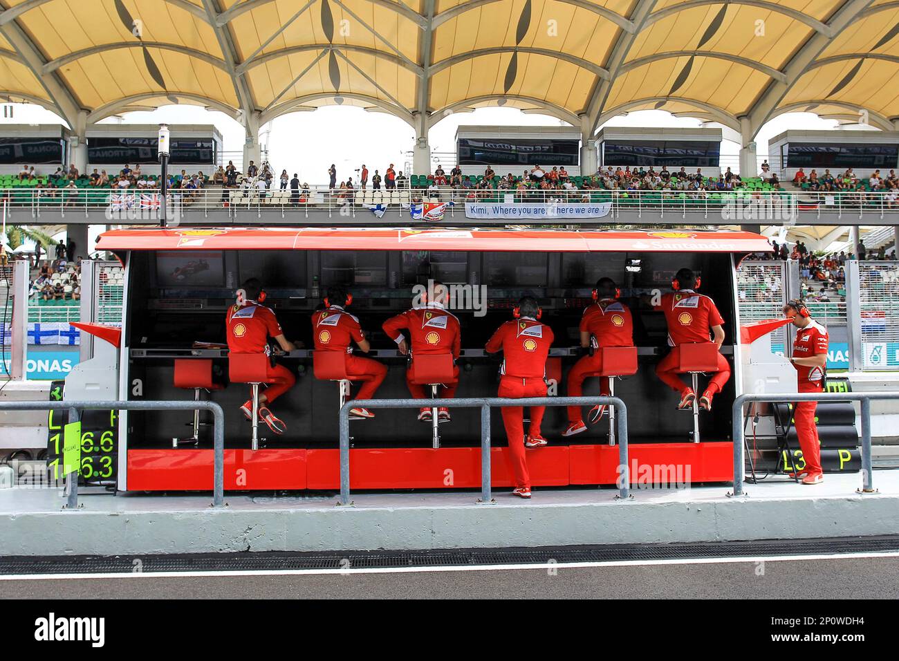 01 October 2016: Scuderia Ferrari pitwall during the saturday's ...