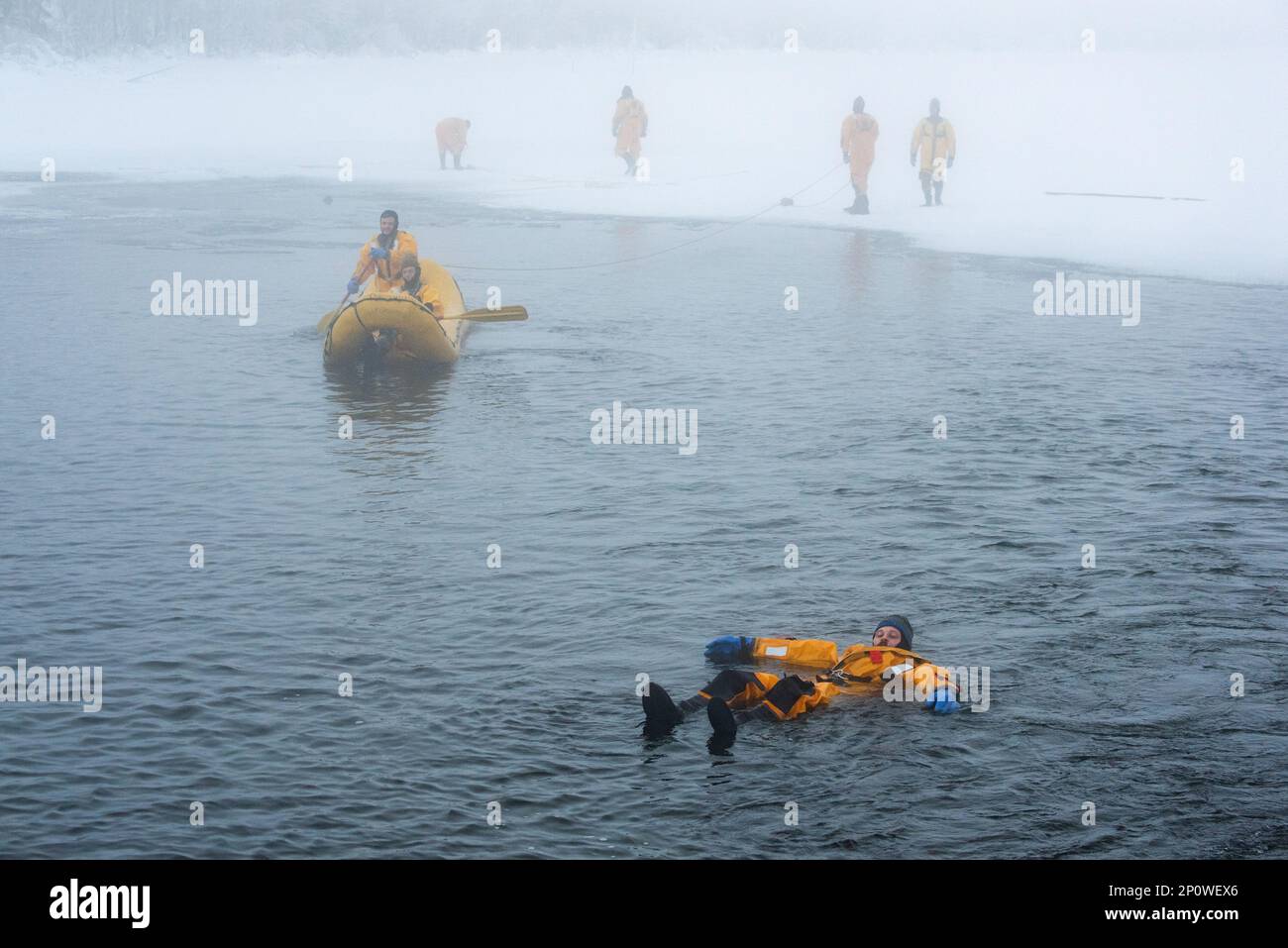 U.S. Air Force fire protection specialists assigned to the 673d Civil ...