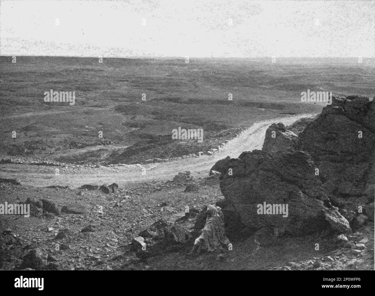 ''Vue du Sahara prise du col de Sfa, pres de Biskra; Afrique du nord ...